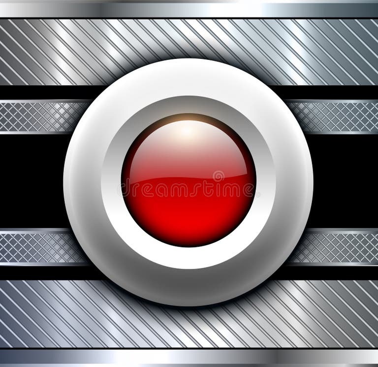 Background Metallic with Red Button Stock Vector - Illustration of ...