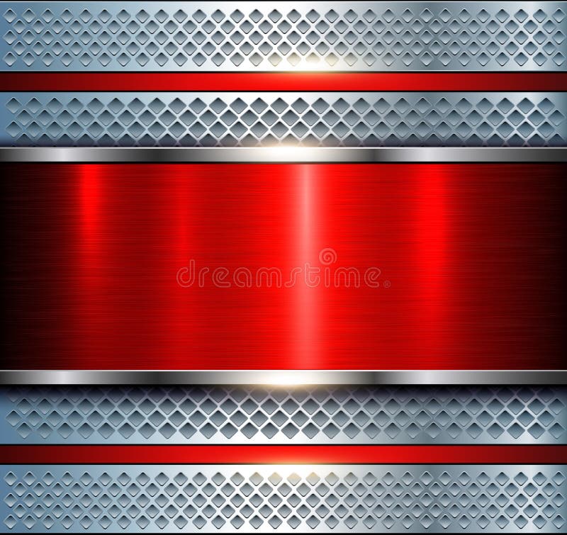 Background Metallic Silver Red Stock Vector - Illustration of symbol ...
