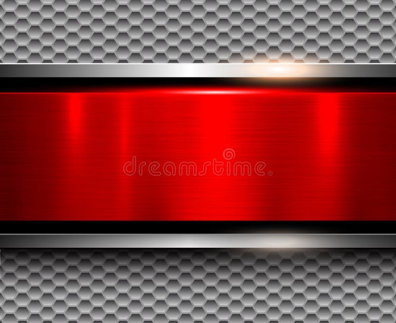 Background Metallic Silver Red Stock Vector - Illustration of steel ...