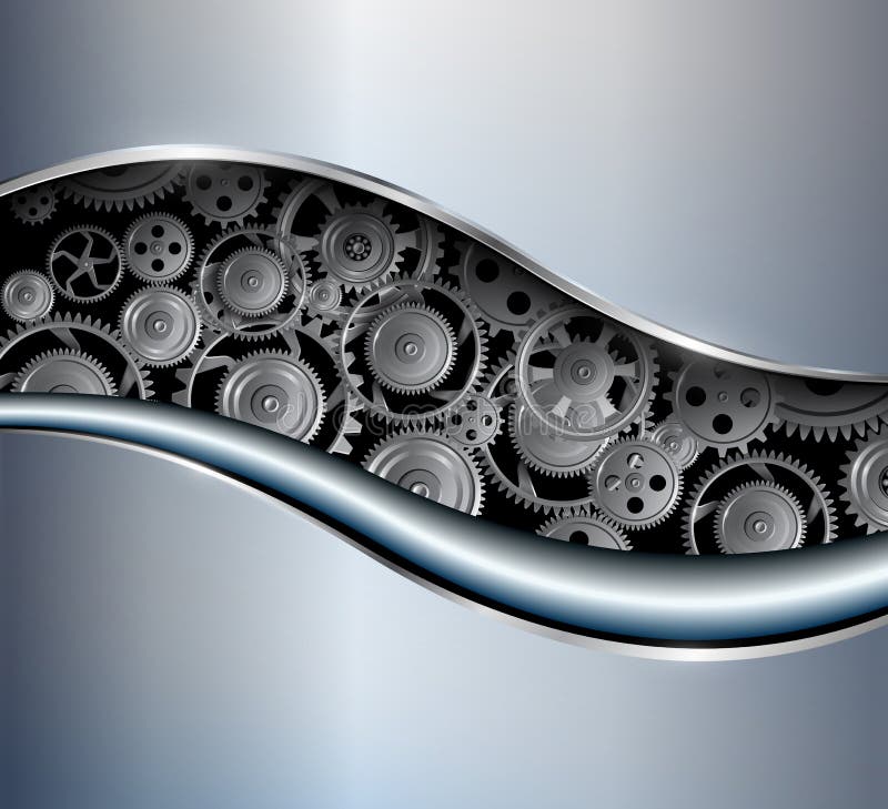 Background Metallic with Technology Gears Stock Vector - Illustration ...