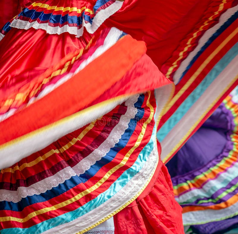 Background with a Mexican Dancer Dress while Dancing Stock Image ...