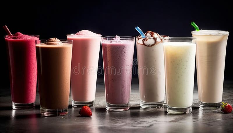 Background with Milkshakes on the Table Stock Image - Image of hands ...