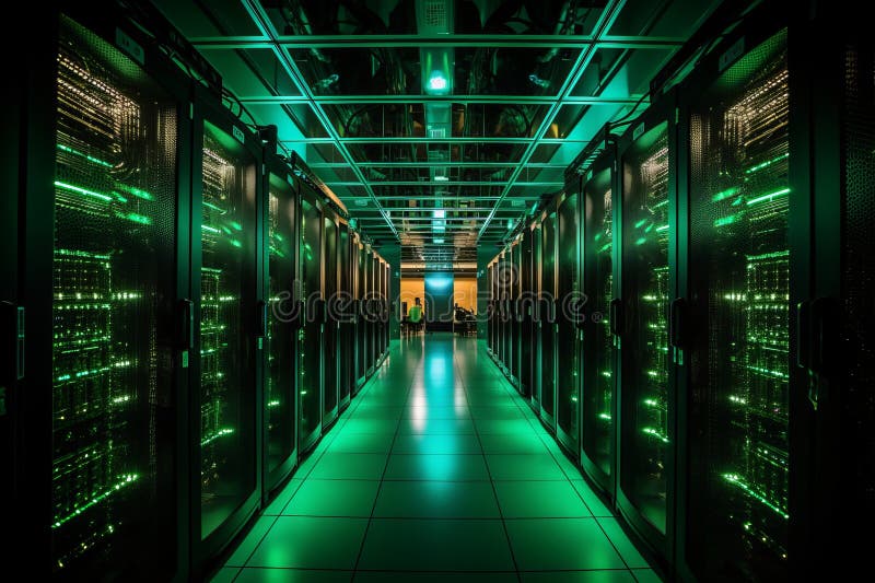 Background of Minimalistic Server Room, Emphasizing the Backbone of ...