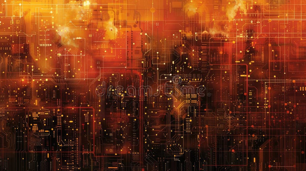 Background that Mirrors the Complexity of a Circuit Board, with a ...