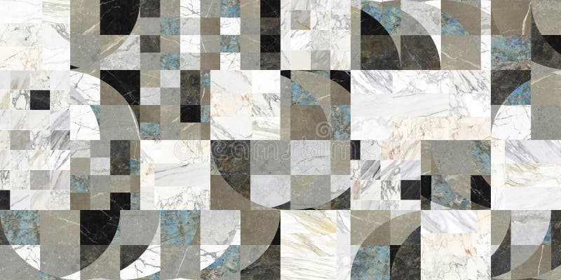 Creative Patchwork Pattern Mixed of Marbles, Stones and Several ...