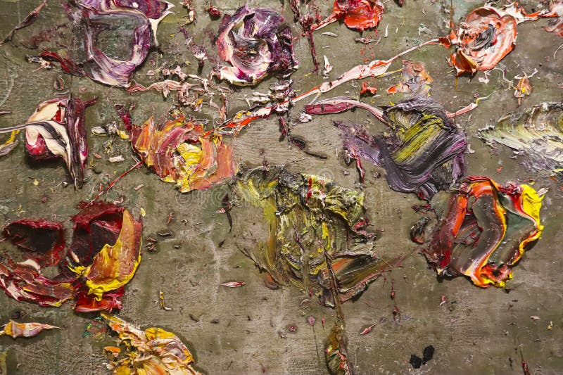 Background of Mixing Oil Colors on Palette Stock Image - Image of ...