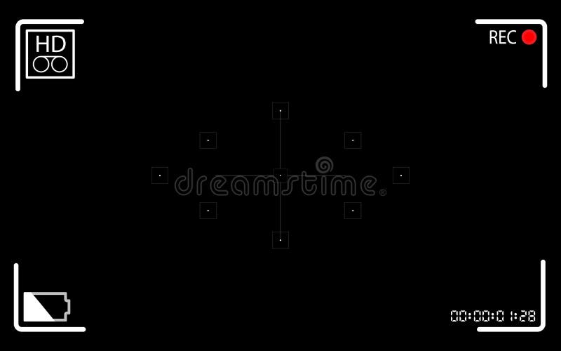 Minimal Camera Screen 16x9 Full HD, 8k or 4k Video Grid. Recording Rec ...