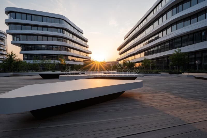 Background of a Modern European University Stock Illustration ...