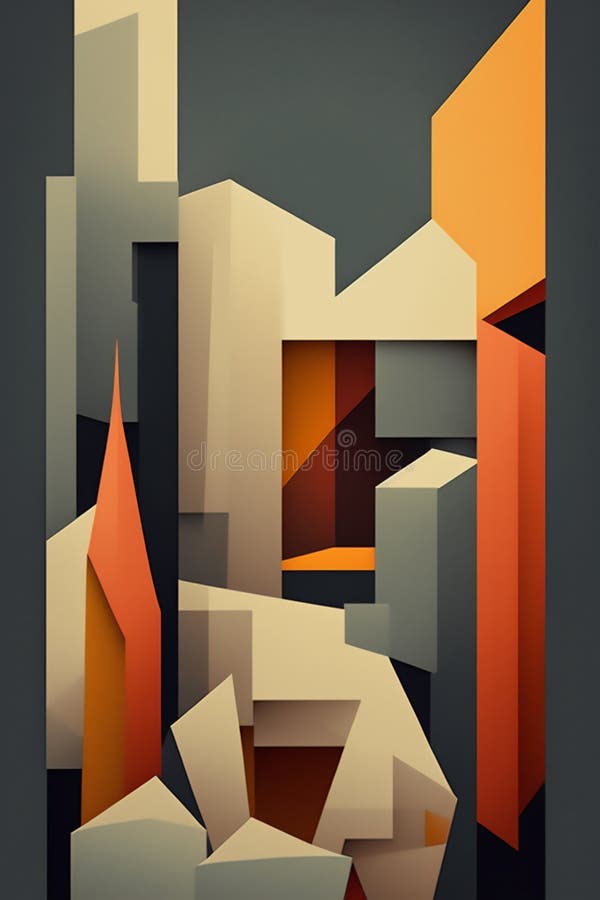 Background in Modern Minimalist Cubist Style Stock Illustration ...