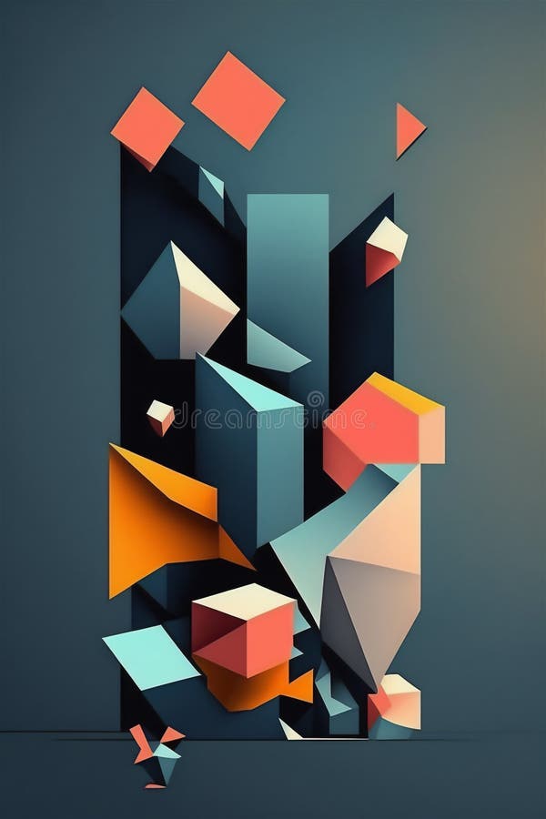 Background in Modern Minimalist Cubist Style Stock Illustration ...