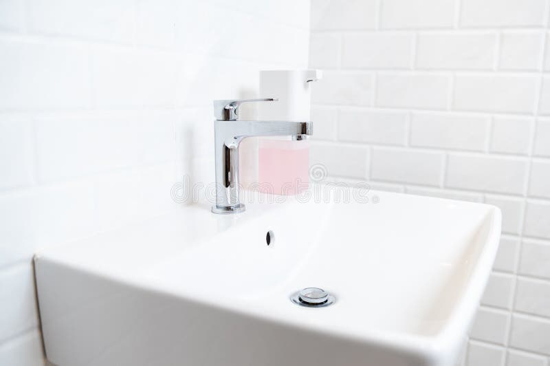 Background of Modern Sink in Bathroom Stock Image - Image of interior ...