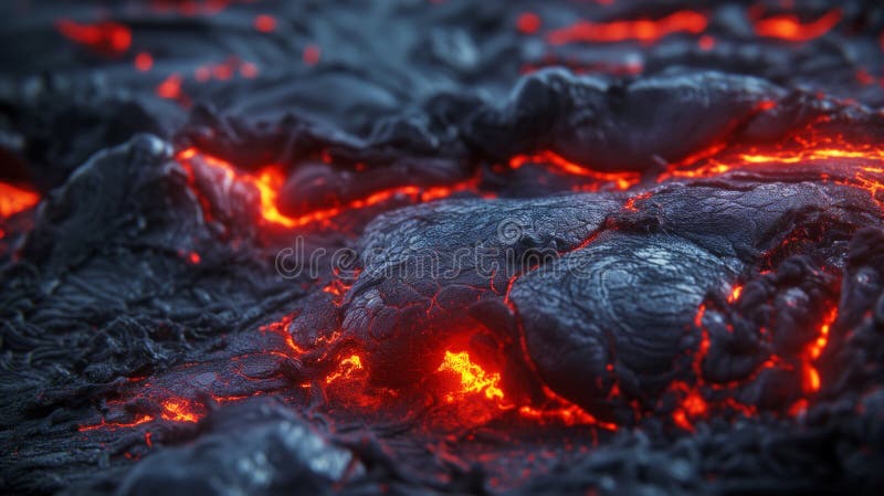 Background of Molten Lava from a Erupting Volcano, Fiery Hot Surface ...