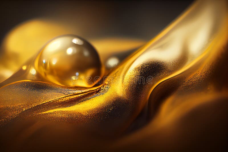 Background with Molten Liquid Gold, Luxury Style Stock Illustration ...