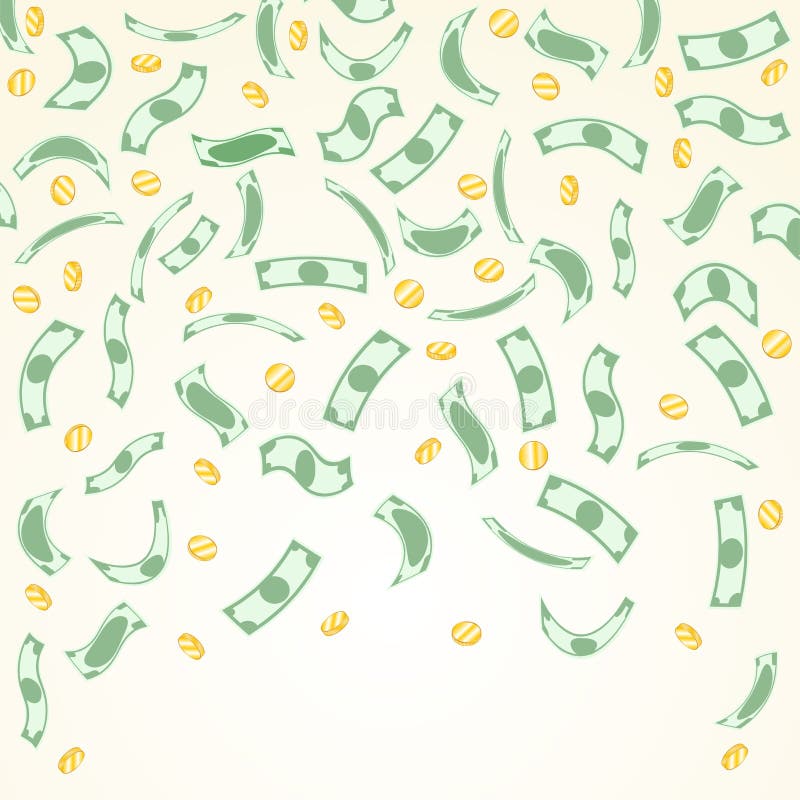 Background with Money Falling from Above Stock Vector - Illustration of ...