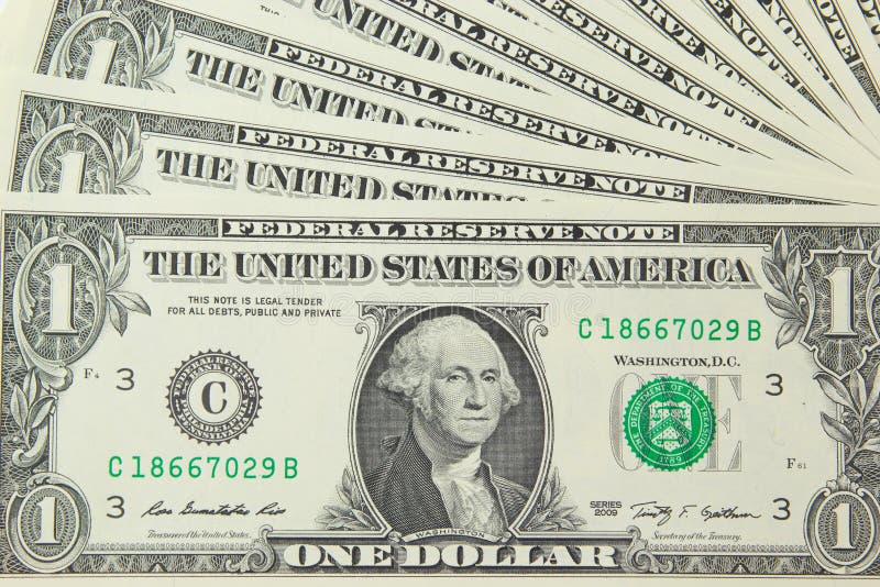 Background with Money US 1 Dollar Bills Stock Image - Image of closeup ...