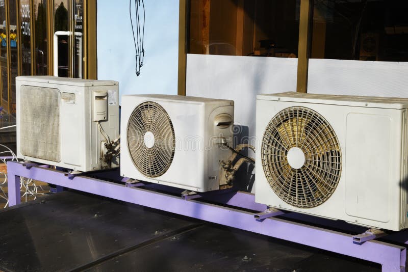 Several Split Systems Installed on the Street. Stock Photo - Image of ...