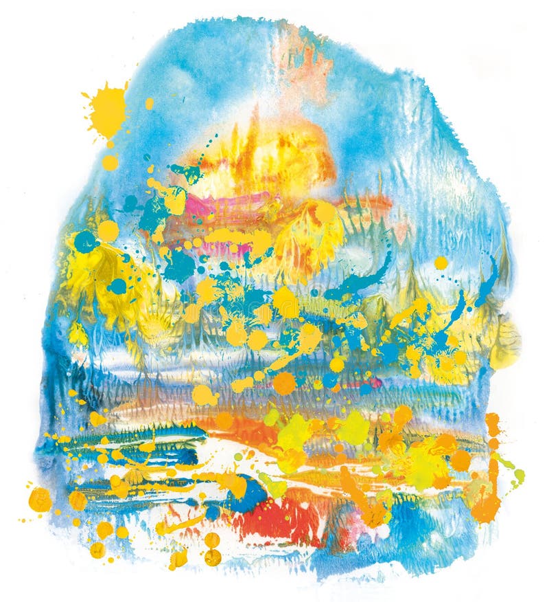 Background from Monotype Paints and Gradients with Multi-colored Blots ...