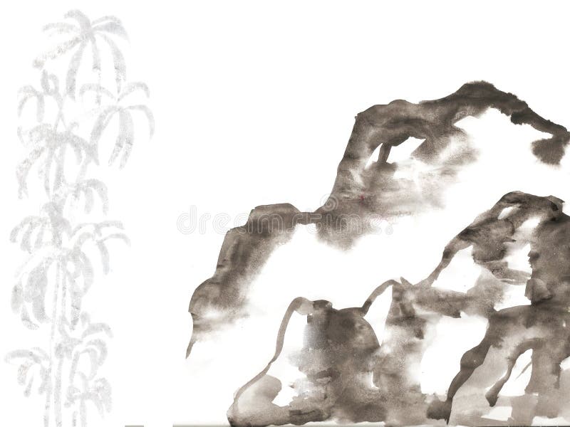 Calligraphy Style Mountains Stock Illustrations – 1,331 Calligraphy ...