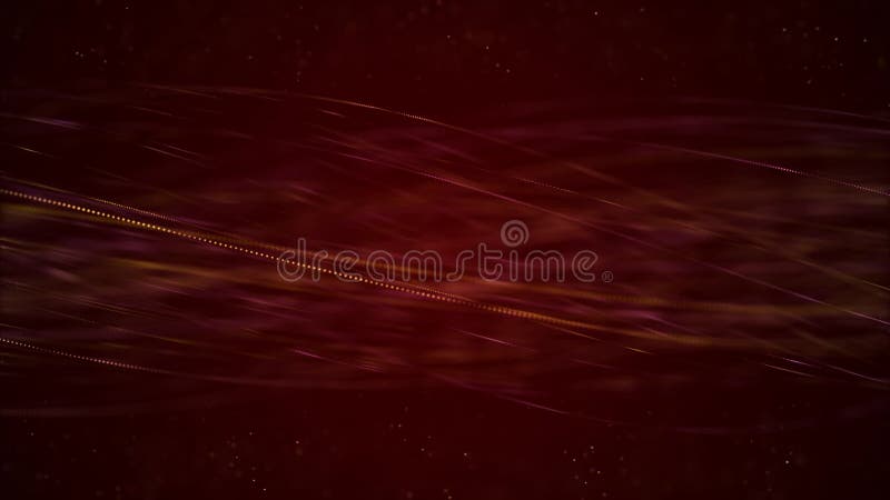 Background with the Movement of Lines and Particles on a Red Background ...