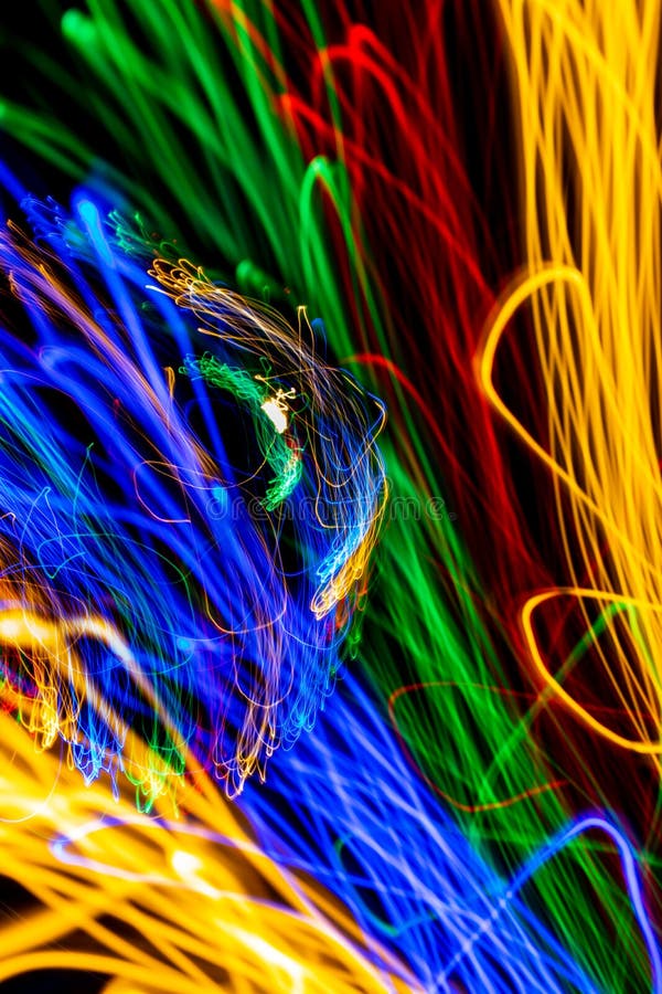 Background with Moving Colored Neon Lines Stock Photo - Image of ...