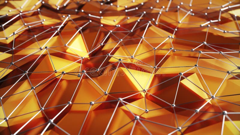 Background of Moving Golden Triangles. Infinitely Looped Animation ...