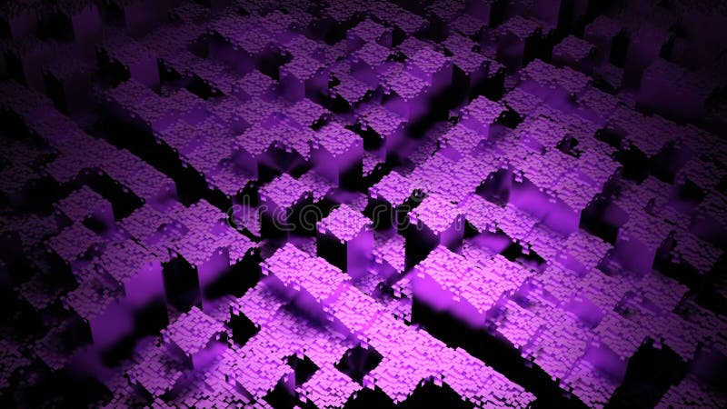 Background with Moving Stream of 3d Squares. Design. Surfaces with ...
