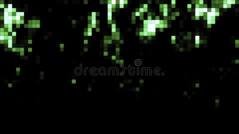 Background with Moving Stream of Pixels. Motion. Pixel Rain with Stream ...