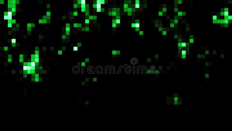 Background with Moving Stream of Pixels. Motion. Pixel Rain with Stream ...