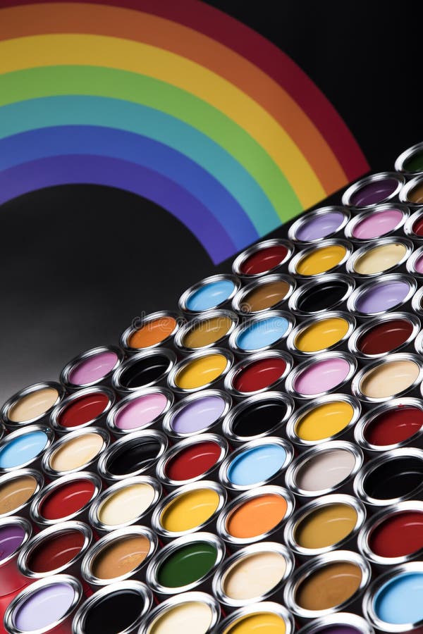 Background From Multi Color Cans Of Paint Stock Photo - Image of ...