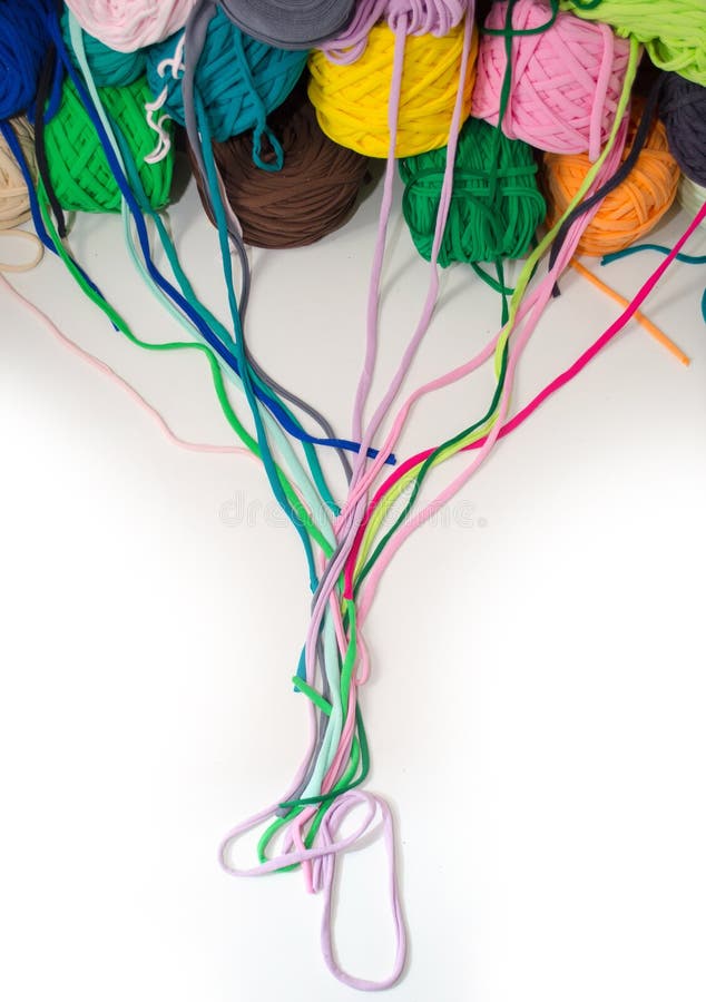 Background of Multi-colored Balls of Yarn and Thread Stock Photo ...
