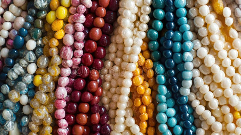 Background of Multi-colored Beads, Top View. Stock Image - Image of ...