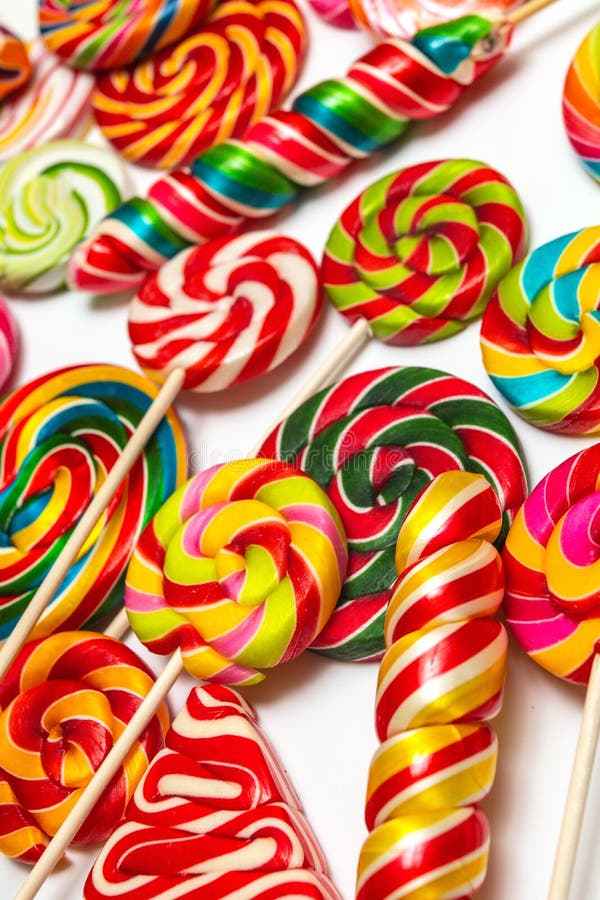 Background of Multi-colored Caramel on Sticks Stock Photo - Image of ...