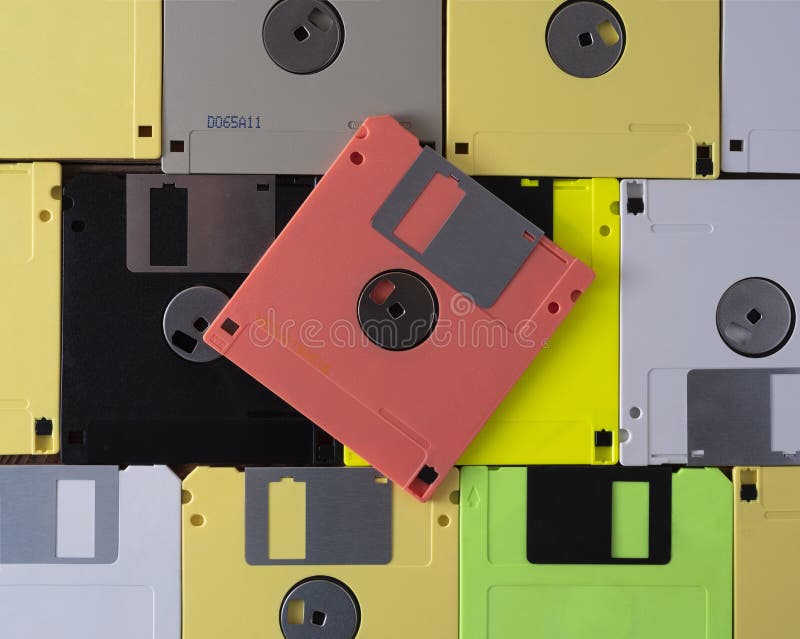 Background from Multi-colored Diskettes. Colored Floppy Disks Stock ...