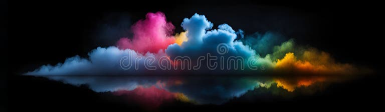 Multicolored Fog on Black Background – Abstract Atmospheric ...