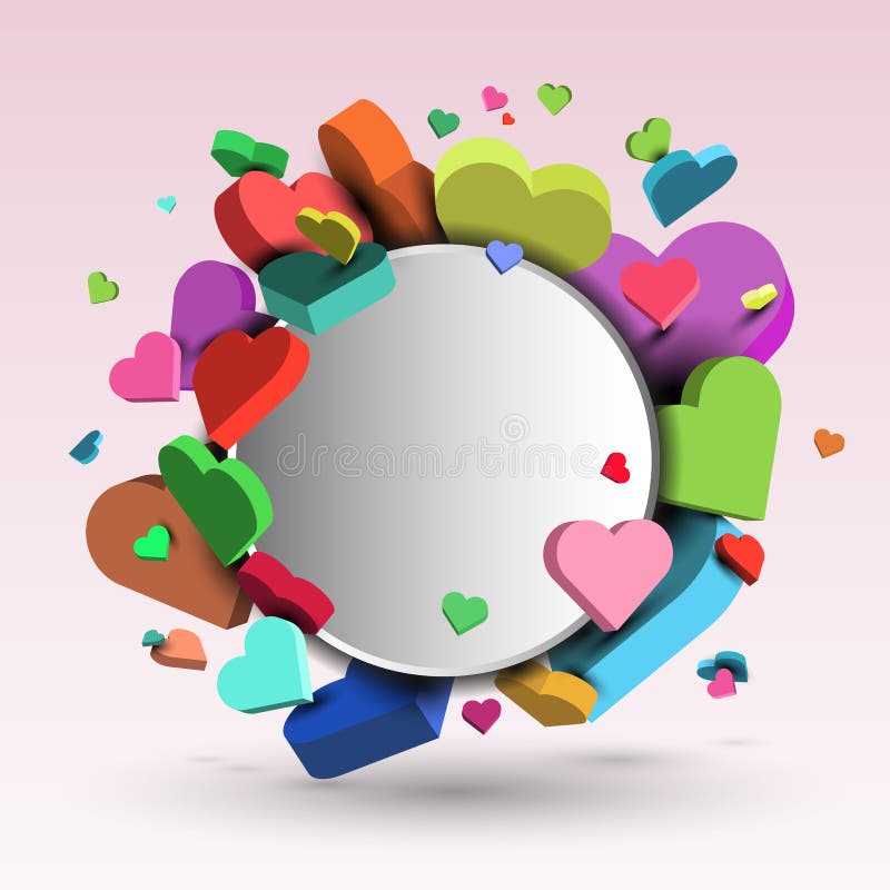 Background of Multi-colored Hearts, on the Day of St. Valentine and ...