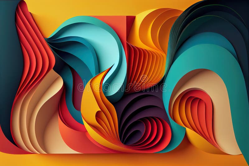 Background of Multi-colored Lines. Colored Abstract Paper Lines ...