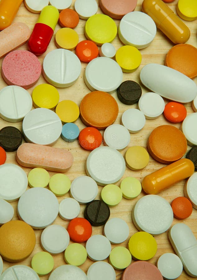Background from Multi-colored Pills and Capsules. Stock Image - Image ...