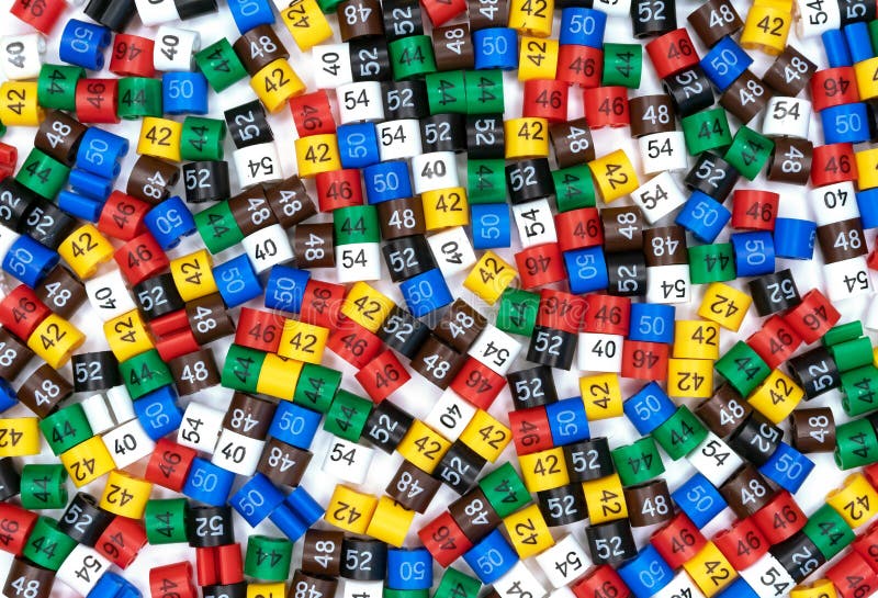 Background from Multi-colored Plastic Tags of Clothing Sizes for a ...