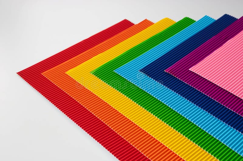 Background of Multi-colored Sheets of Corrugated Paper for Classes with ...