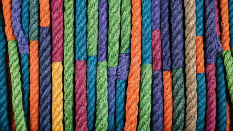 Background of Multi-colored Smooth Ropes of Bright Colors, Same Width ...