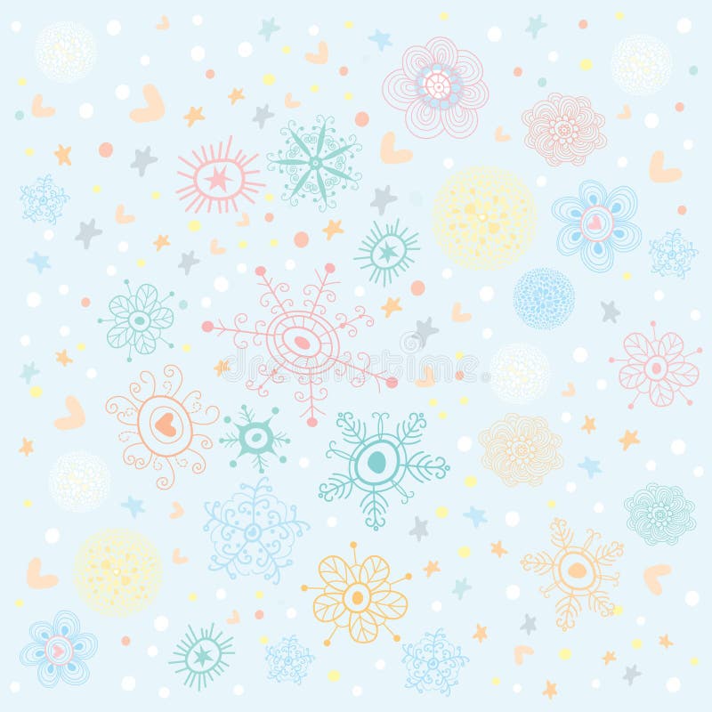 Background of Multi-colored Snowflakes and the Pat Stock Vector ...