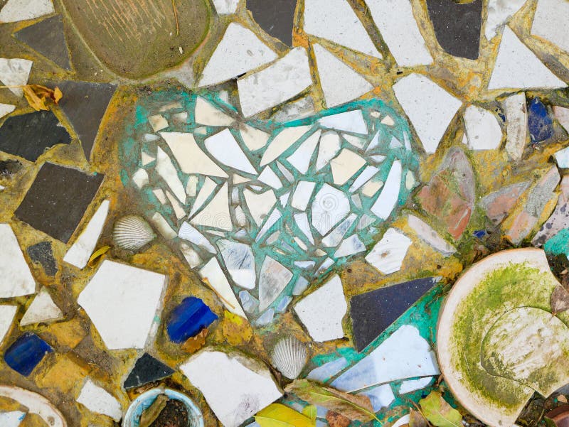 Background from Multi-colored Tiles on the Wall. Pattern of Broken ...