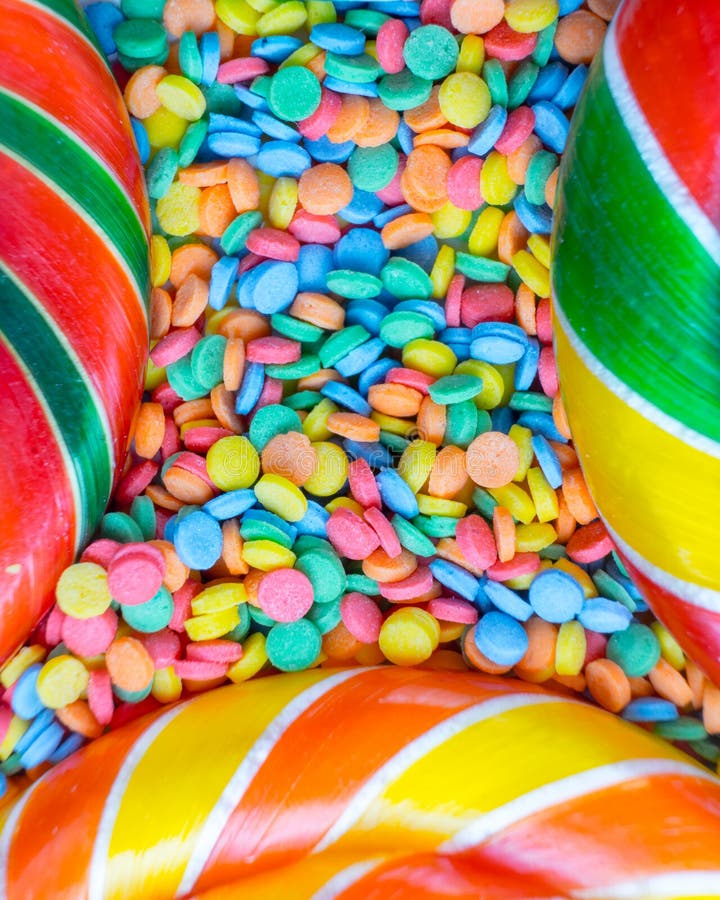 Background from Multicolored Assortment of Delicious Candy and Confetti ...