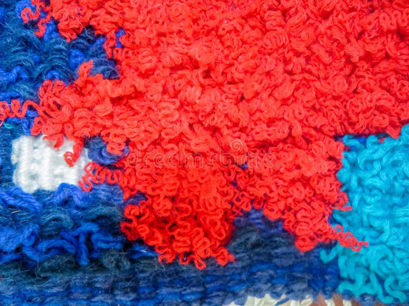 Multicolored Nap Fabric and Cord Twisted with Yarn Stock Photo - Image ...