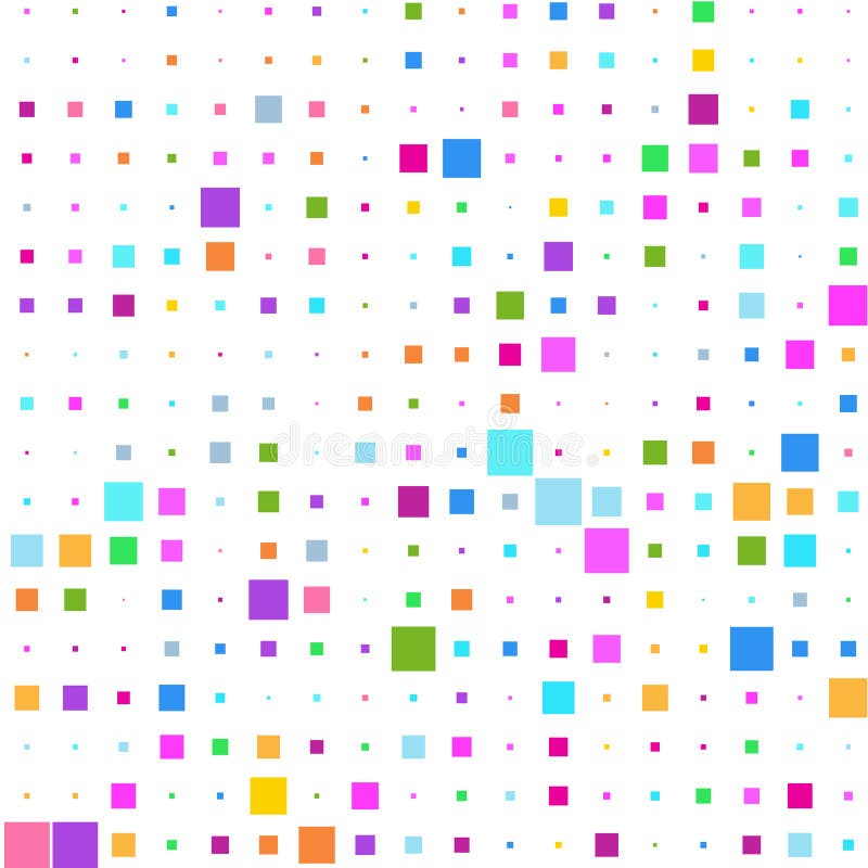 Background of Multicolored Squares on White. Stock Vector ...