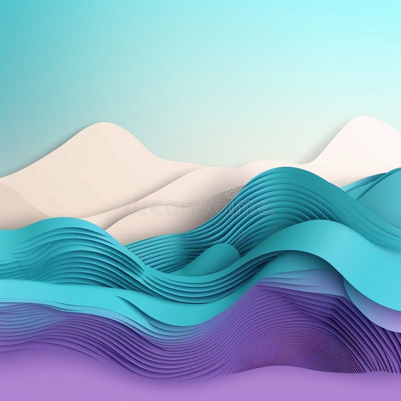 Background with Multicolored Waves in the Style of Paper Craft Stock ...