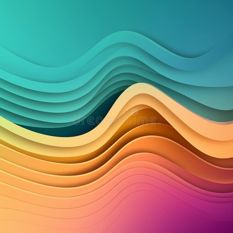 Background with Multicolored Waves in the Style of Paper Craft Stock ...