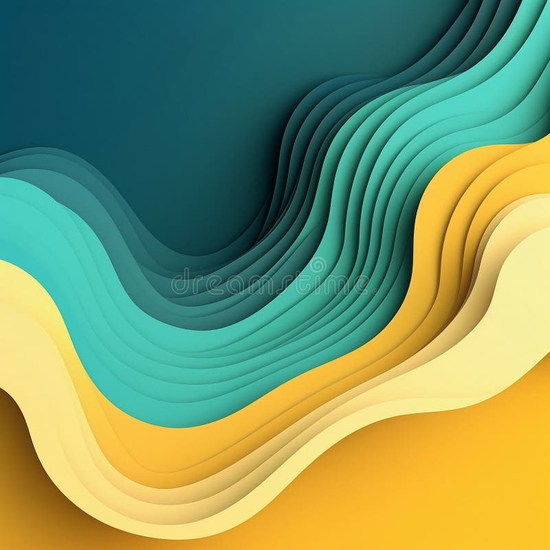 Background with Multicolored Waves in the Style of Paper Craft Stock ...