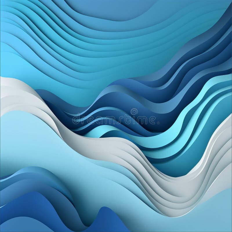 Background with Multicolored Waves in the Style of Paper Craft Stock ...