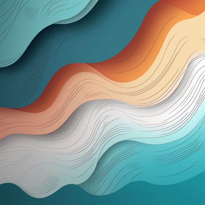 Background with Multicolored Waves in the Style of Paper Craft Stock ...